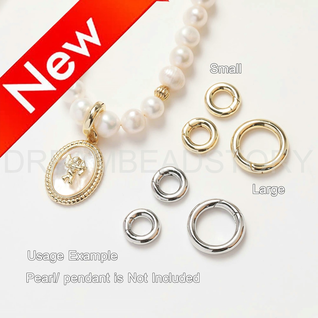 Circle Clasp for Jewelry Making - 14K Real Gold/ White Gold Plated ...