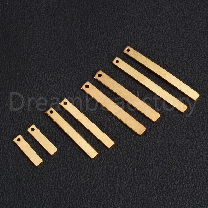 20-500 Pcs Rectangle Charms Raw Brass Flat Blank Pendant Stamping Tag ...