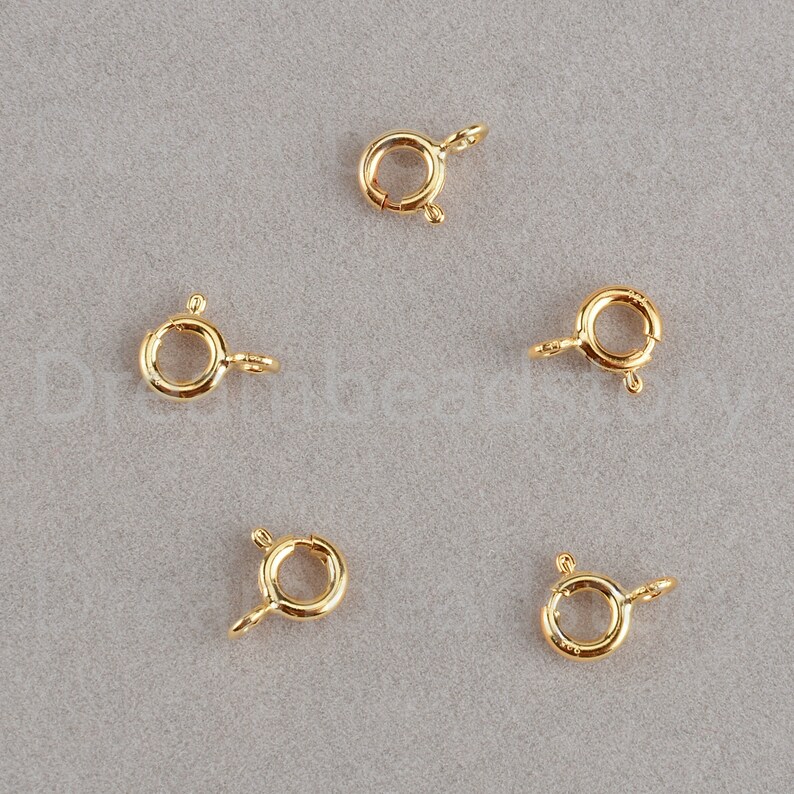 2-100 Pcs 925 Sterling Silver/ Gold Plated Spring Clasp/ Round - Etsy