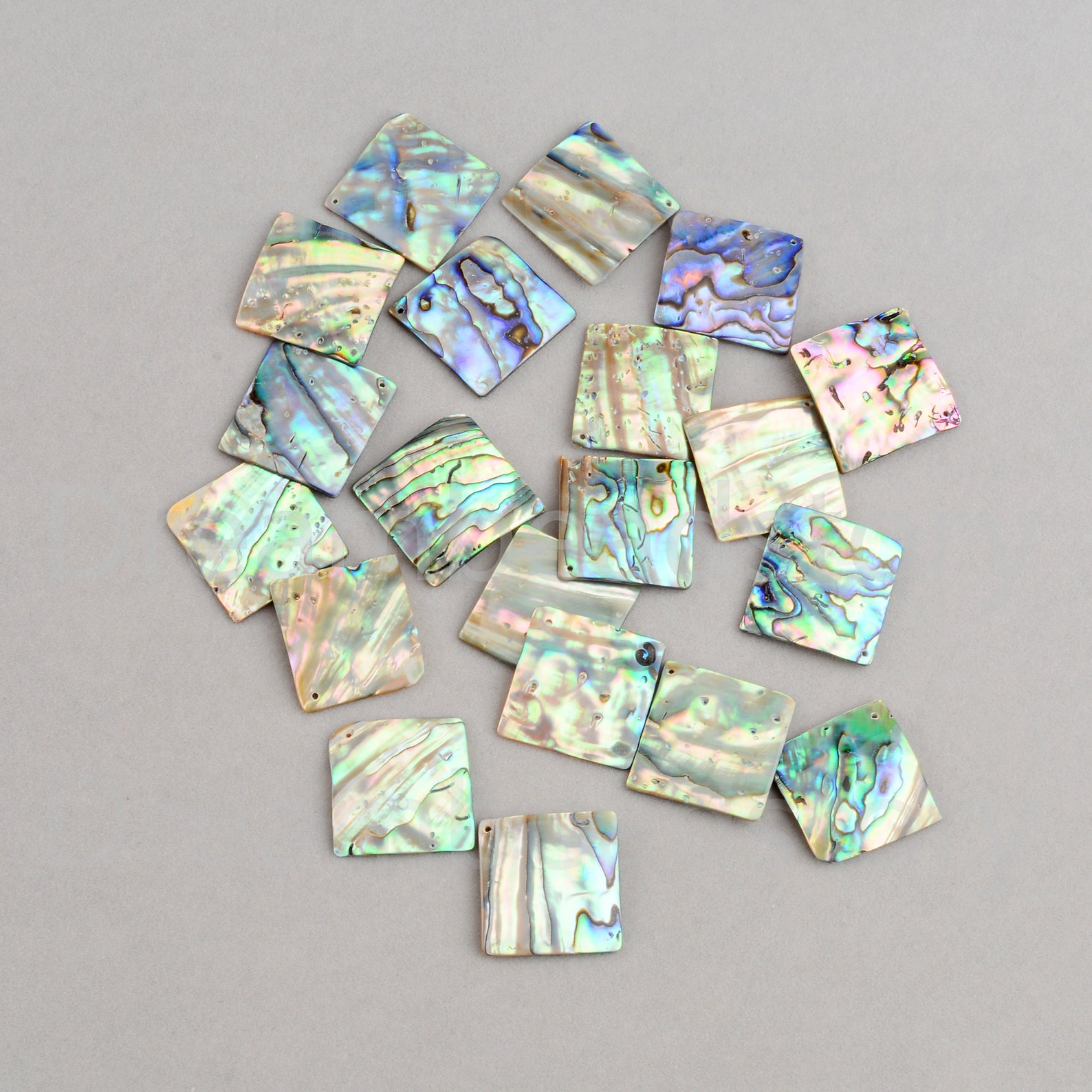 1-50 Pcs Natural Abalone Shell Square/ Round Disc Geometric | Etsy