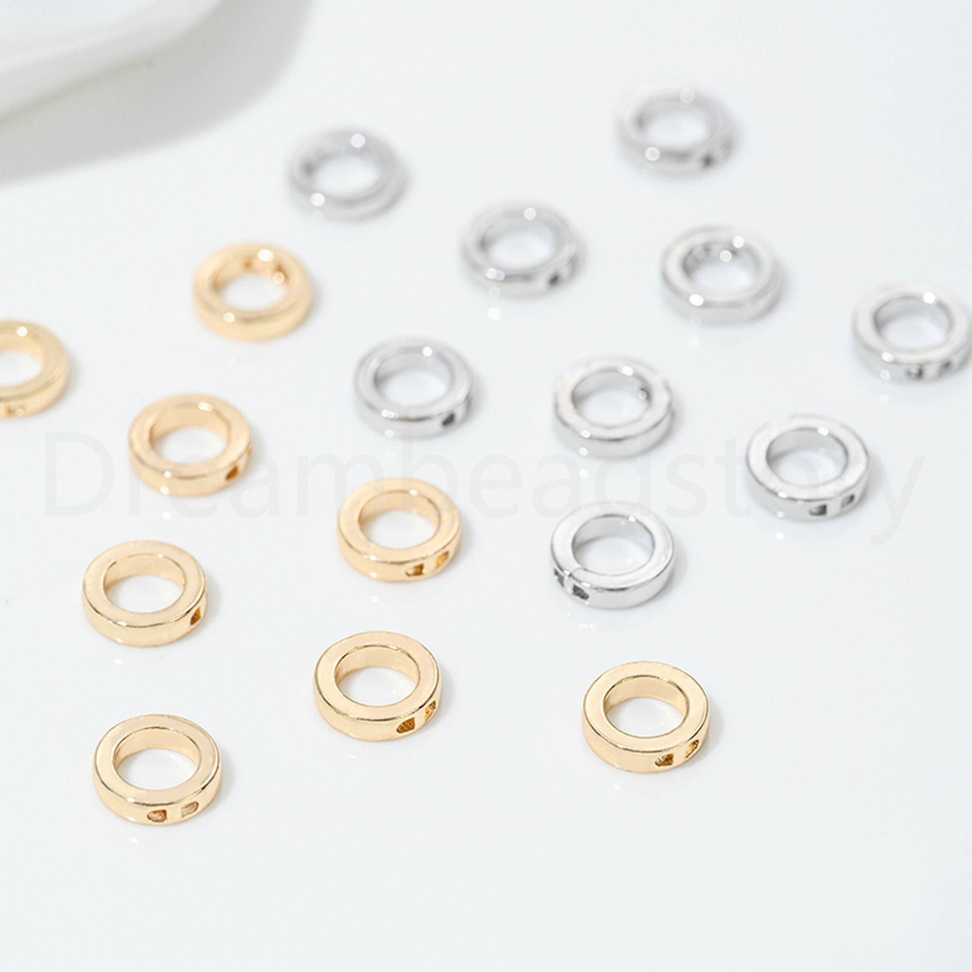 Large Size Circle Beads End Cap Connector, DIY End Cap Clasps, 14K Real ...