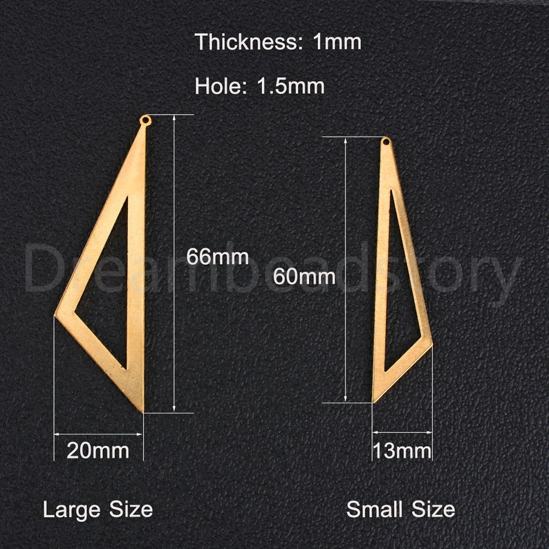 10-200 Pcs Extra Large Long Triangle Charm Pendant for Craft Making ...