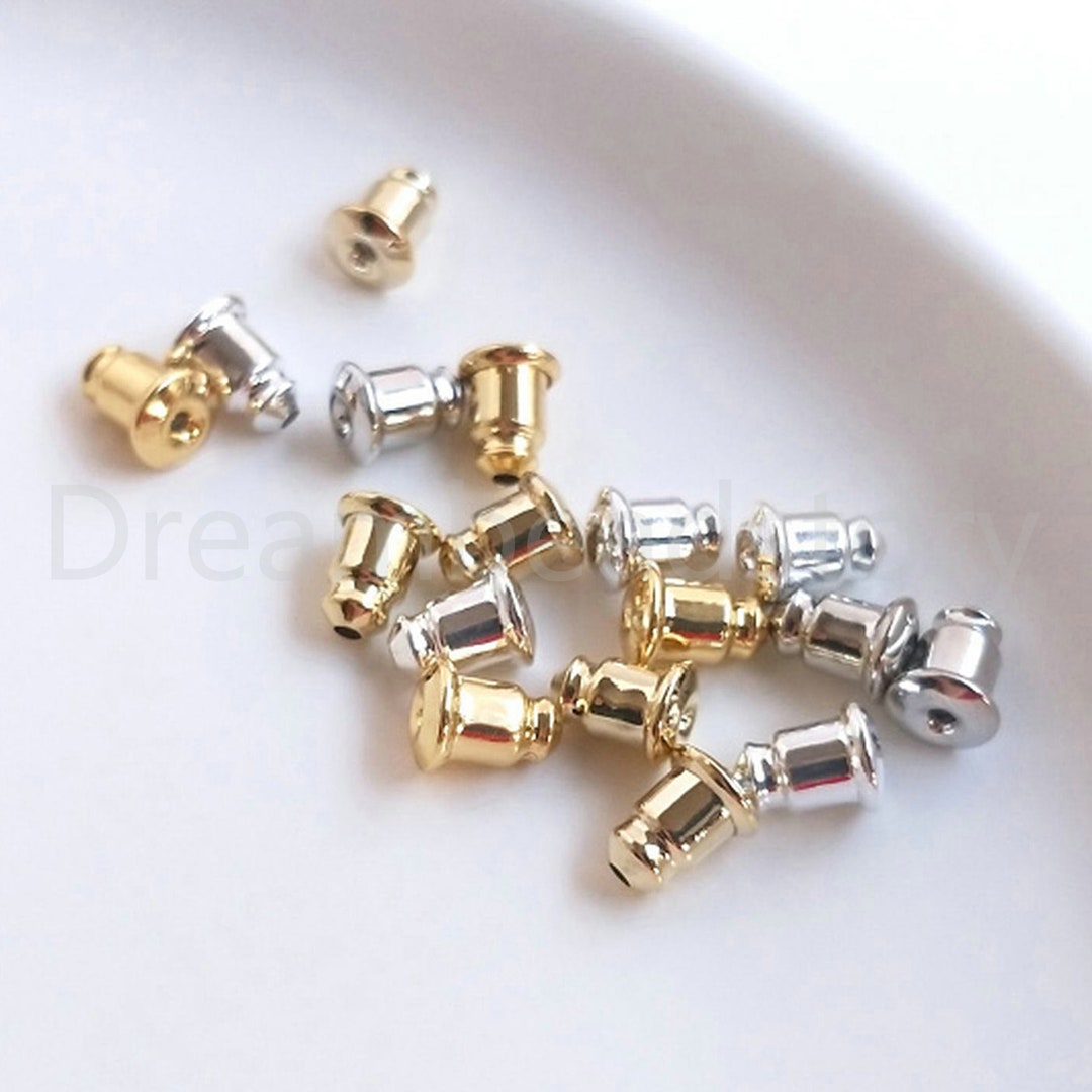 20-1000 Pcs Earring Backs / Stopper/ Nuts/ Post Stud Back/gold/white ...