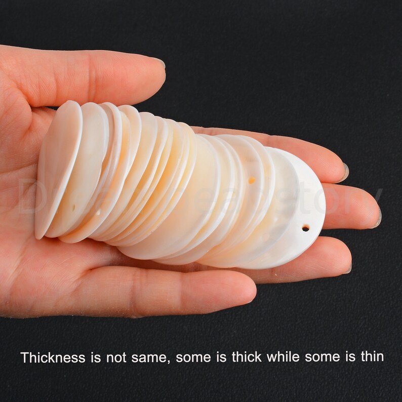 20-100 Pcs Natural Fancy White Shell Round Disc Pendant Beads | Etsy