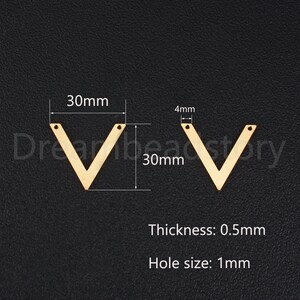 10-500 Pcs Brass V Charms/ V Shape Connector With 2 Holes/ Geometric ...