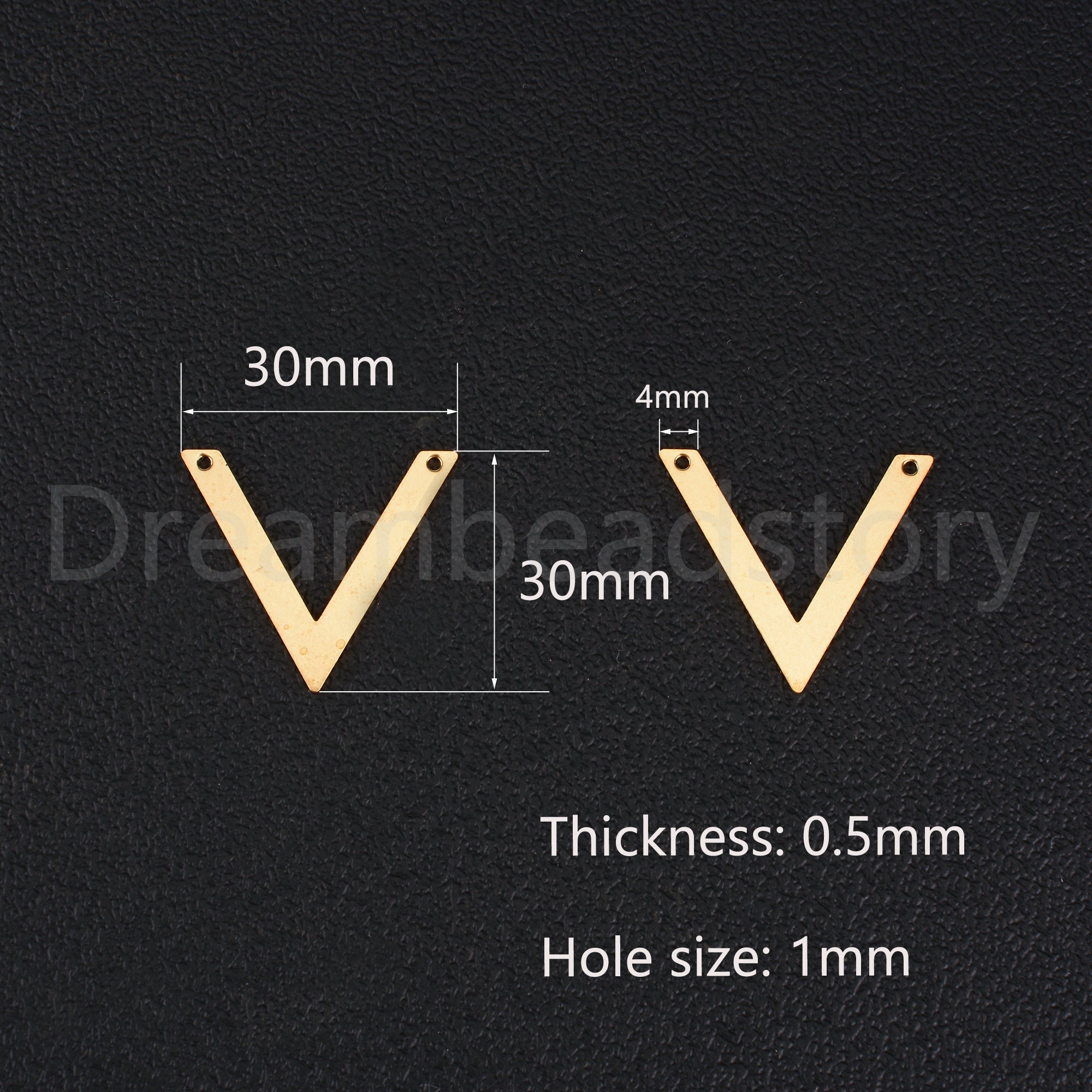 10-500 Pcs Brass V Charms/ V Shape Connector with 2 Holes/ | Etsy