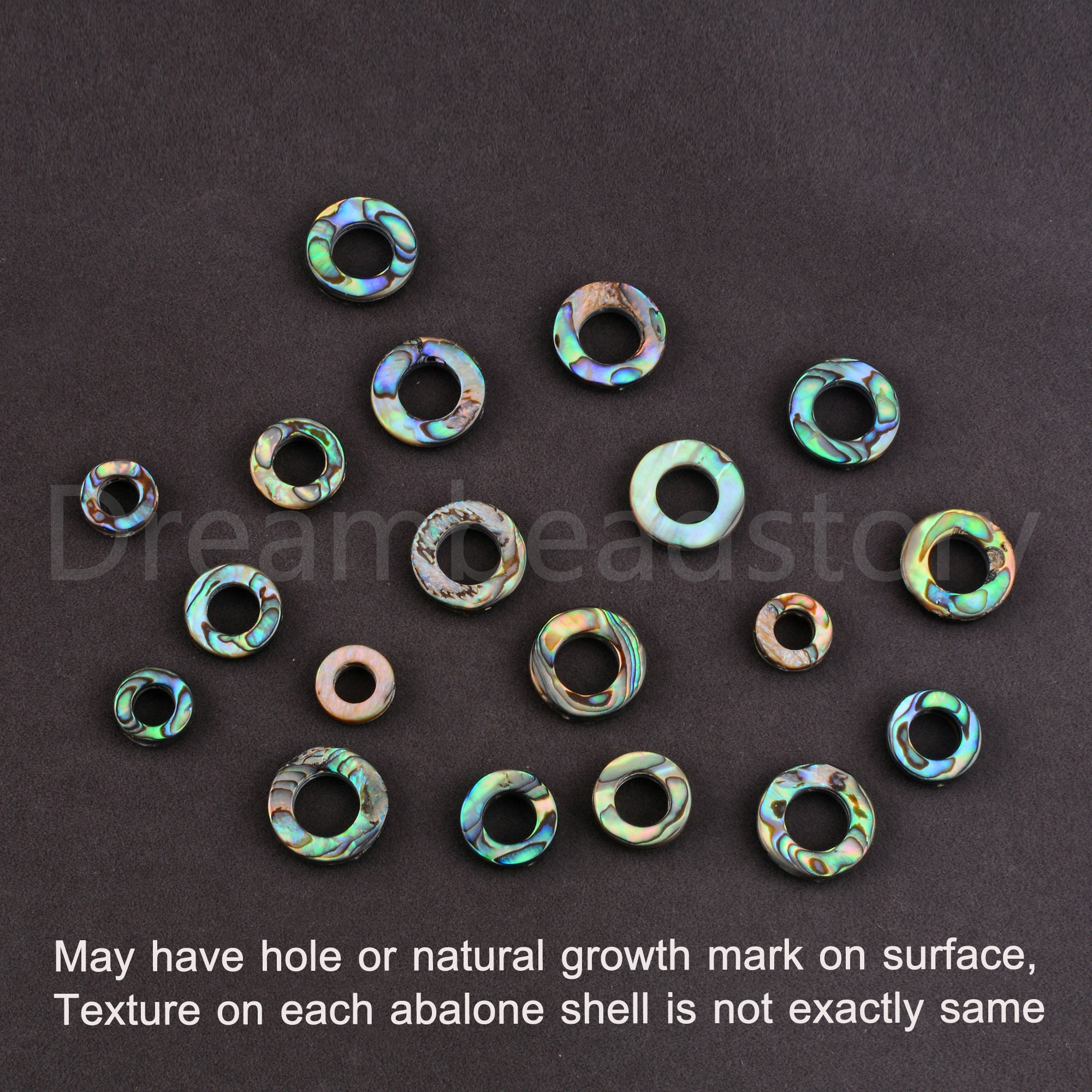 2-50 Pcs Natural Abalone Shell Hollow Round Circle Pendant | Etsy