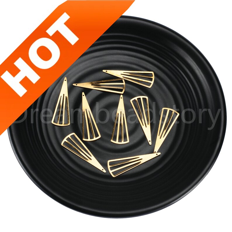 20-500 Pcs Brass Triangle Spike Charms/ Hollow Cut Out - Etsy