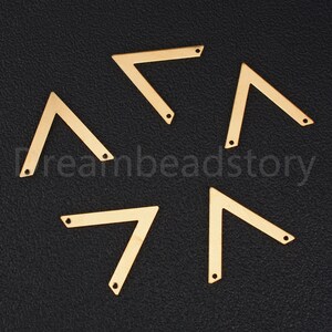 10-500 Pcs Brass V Charms/ V Shape Connector With 2 Holes/ Geometric ...