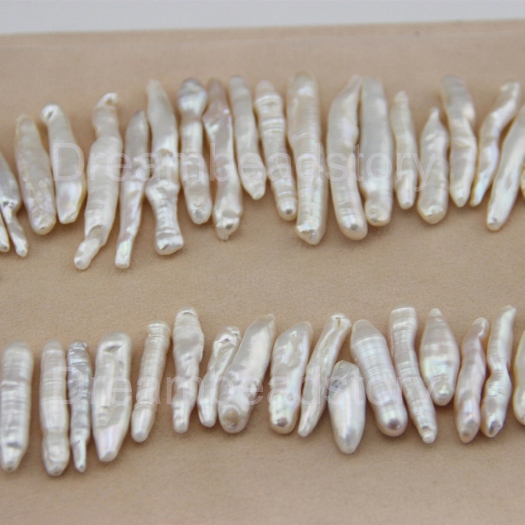 Stick Pearl Beads for Jewelry Making Natural White Freshwater - Etsy