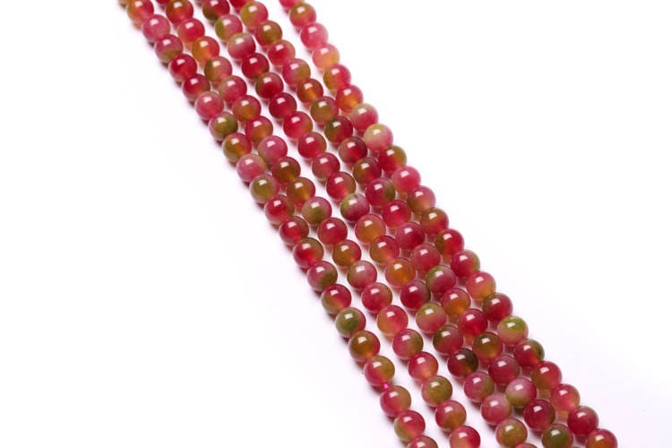 Watermelon Jade Beads, Smooth Round Jade Gemstone Beads for Jewelry ...