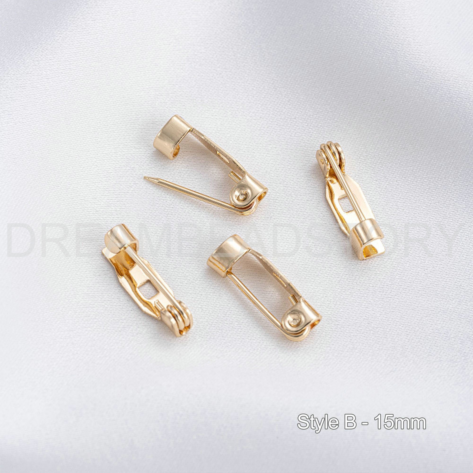 Blank Brooch Setting With Safe Lock, 14K Real Gold Plated Over Brass ...