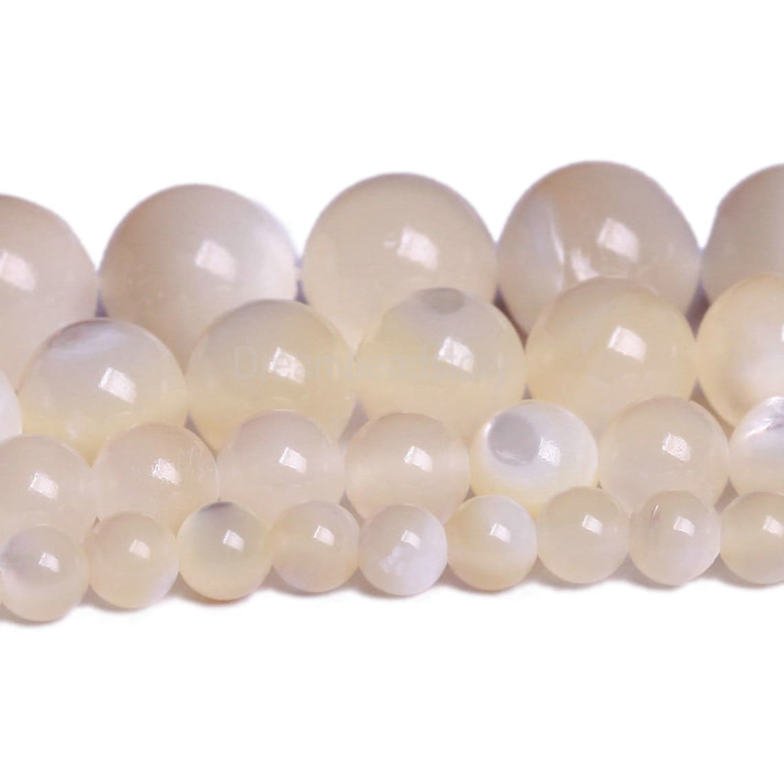 Natural Mother Pearl Shell Beads, MOP Shell Beads, Round White Mother ...