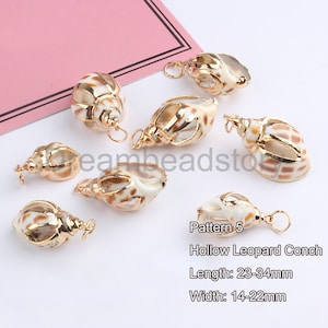 2-100 Pcs Natural Conch Shell/ Fan Shell Charm Pendant Beads for ...