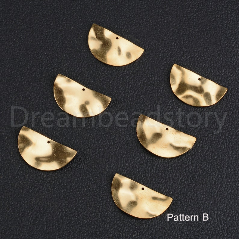 20-500 Pcs Raw Brass Waved Squiggle Rhombus/ Half Circle/ Circle ...