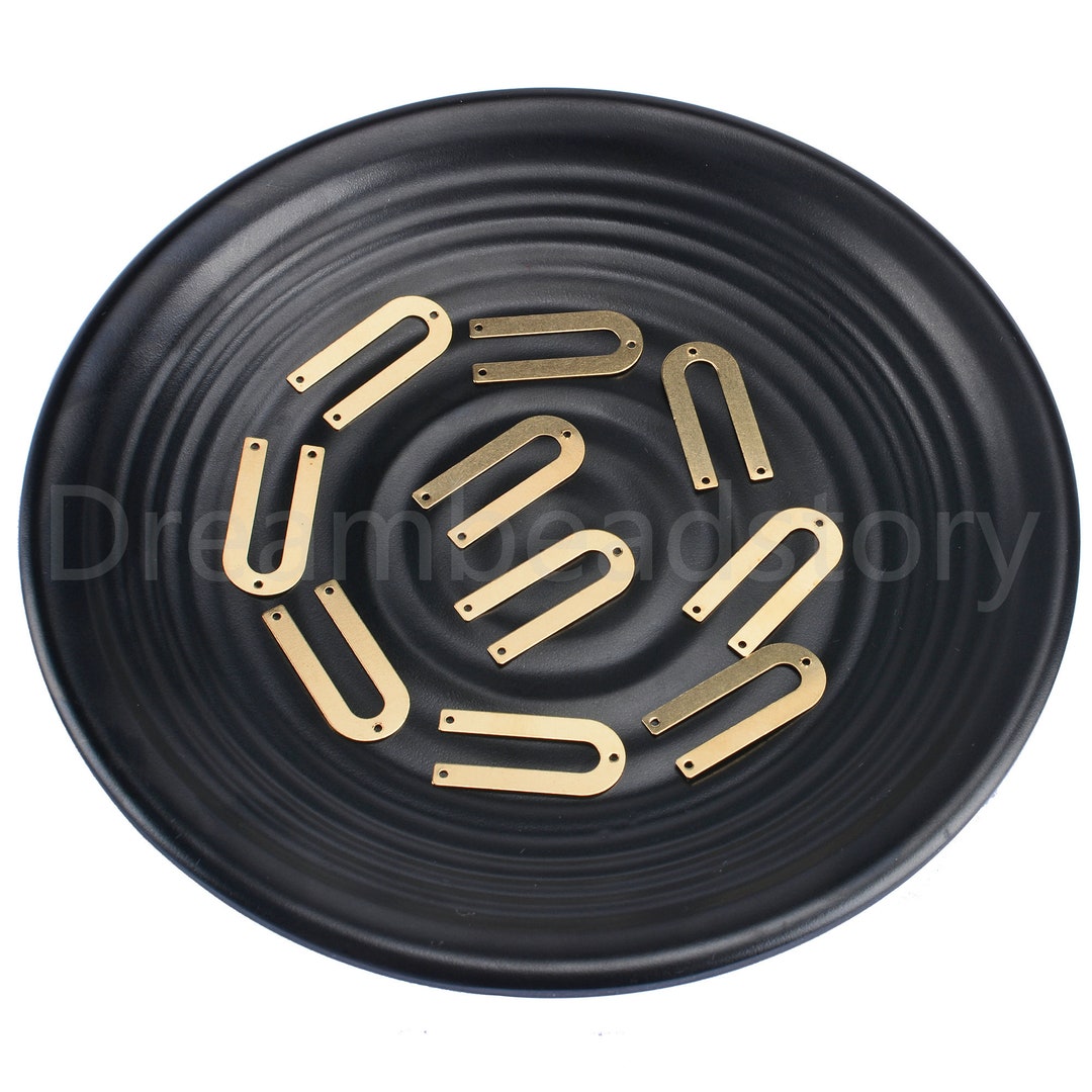 10-500 Pcs Raw Brass U Shape Charms/ U Shaped/ Letter U Alphabet/ Squre ...