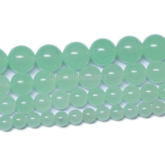 Natural Stone Beads Round Soft Green Chalcedony Beads 6mm | Etsy