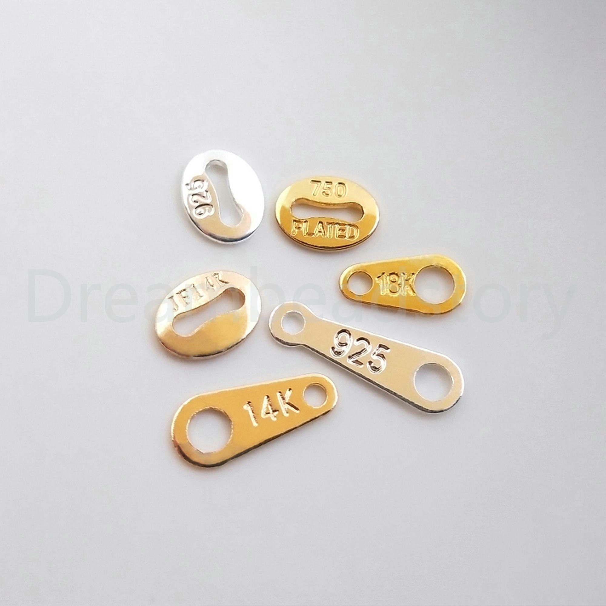 2-100 Pcs Necklace Bracelet Tags Lots Wholesale 14K/ 18K/ Silver Plated ...