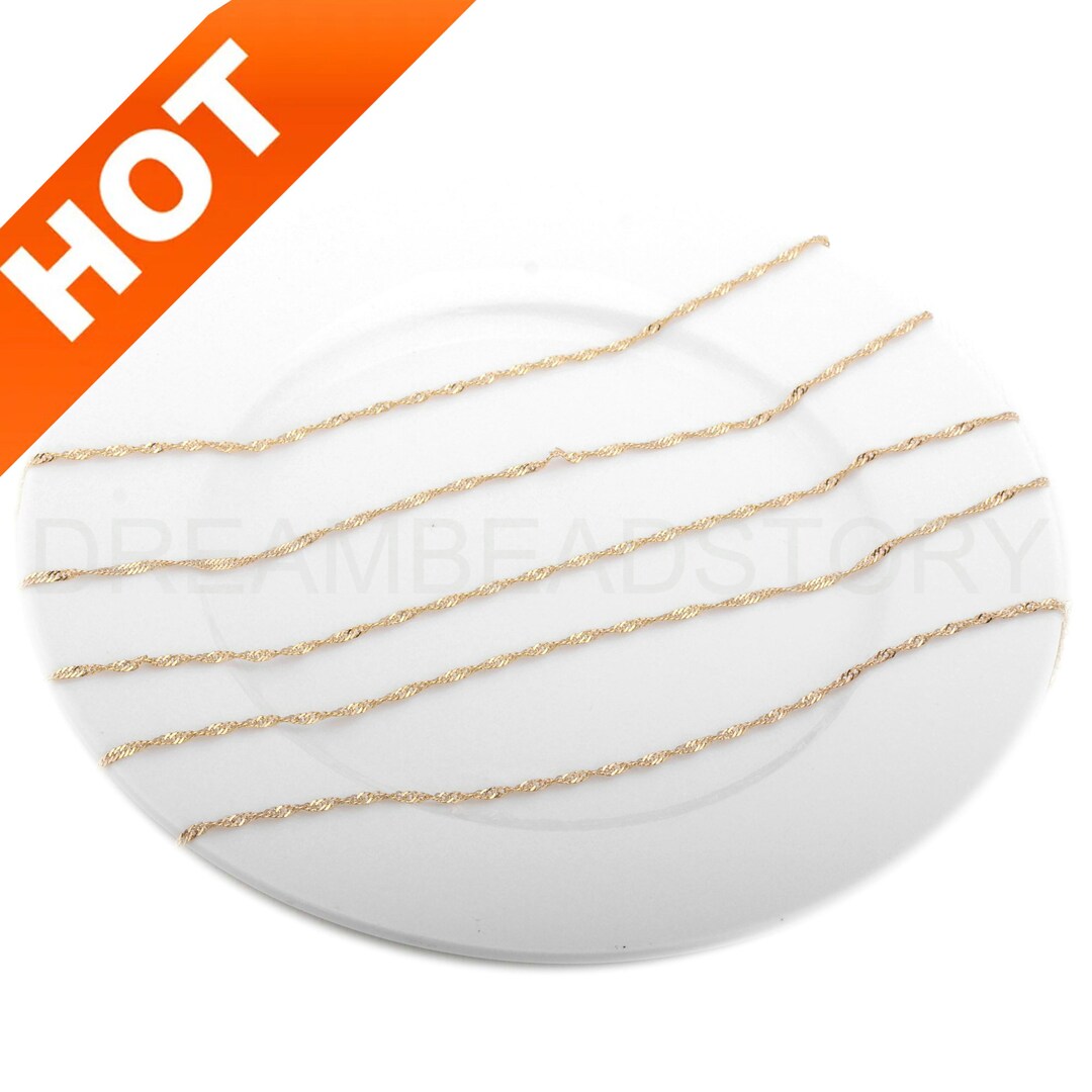 1-50 Meters 14K Gold Plated Wavy Chain for Jewelry Making Supplies 1 ...