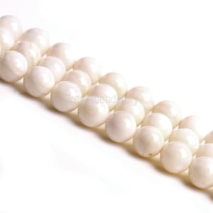 Natural White Shell Beads, Smooth Round Shell Jewelry Beads Supplies ...