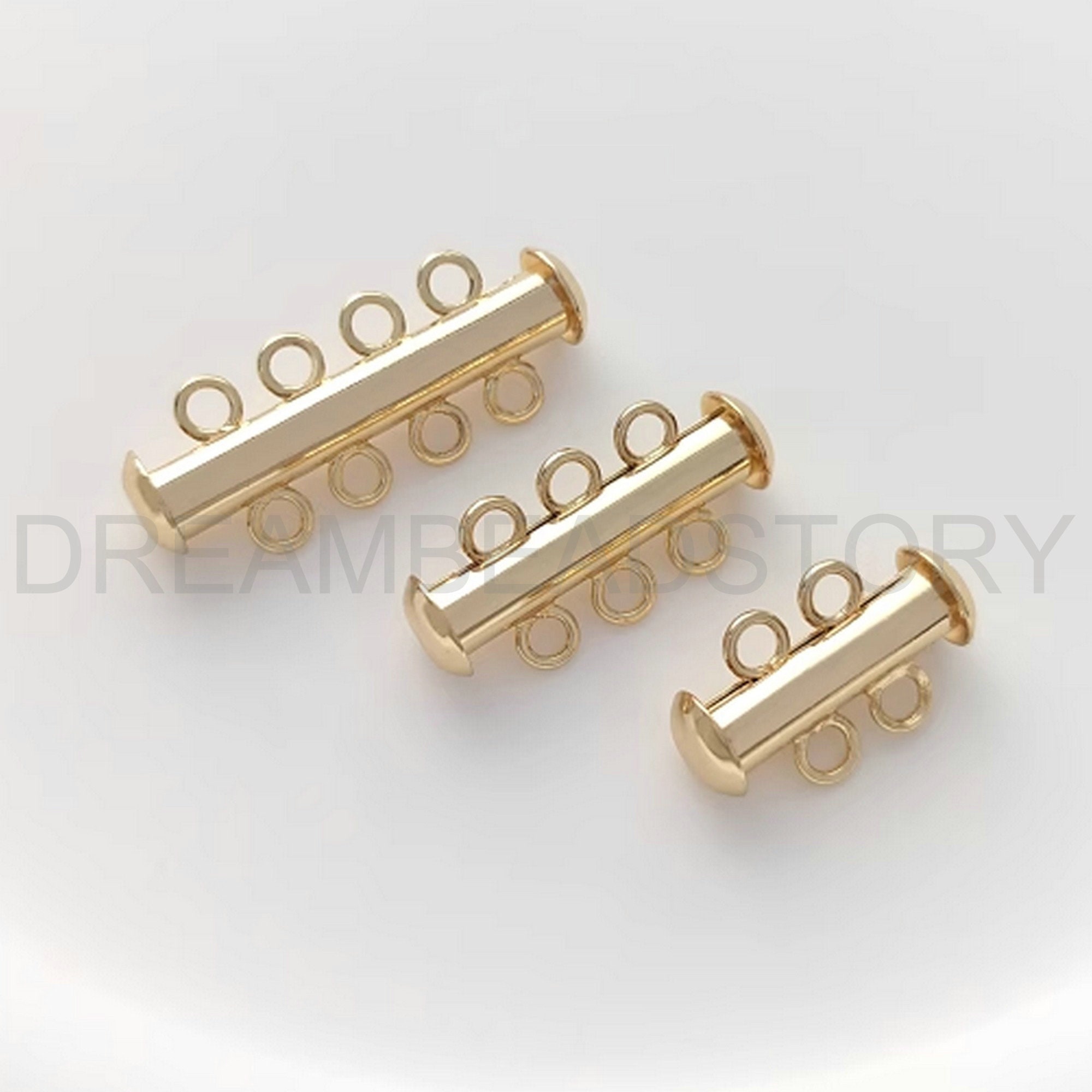 1-100 Pc Tube Clasp for Jewelry Making 14K Real Gold Plated Brass Good ...