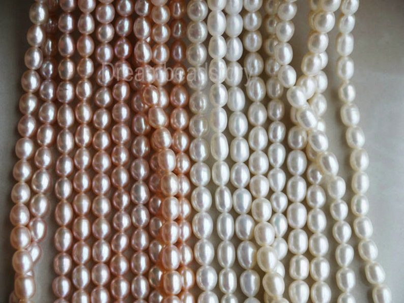 Loose Pearl Beads, Pearl String, Pearl Strand, Rice Pearls, 4-5mm 5-6mm ...