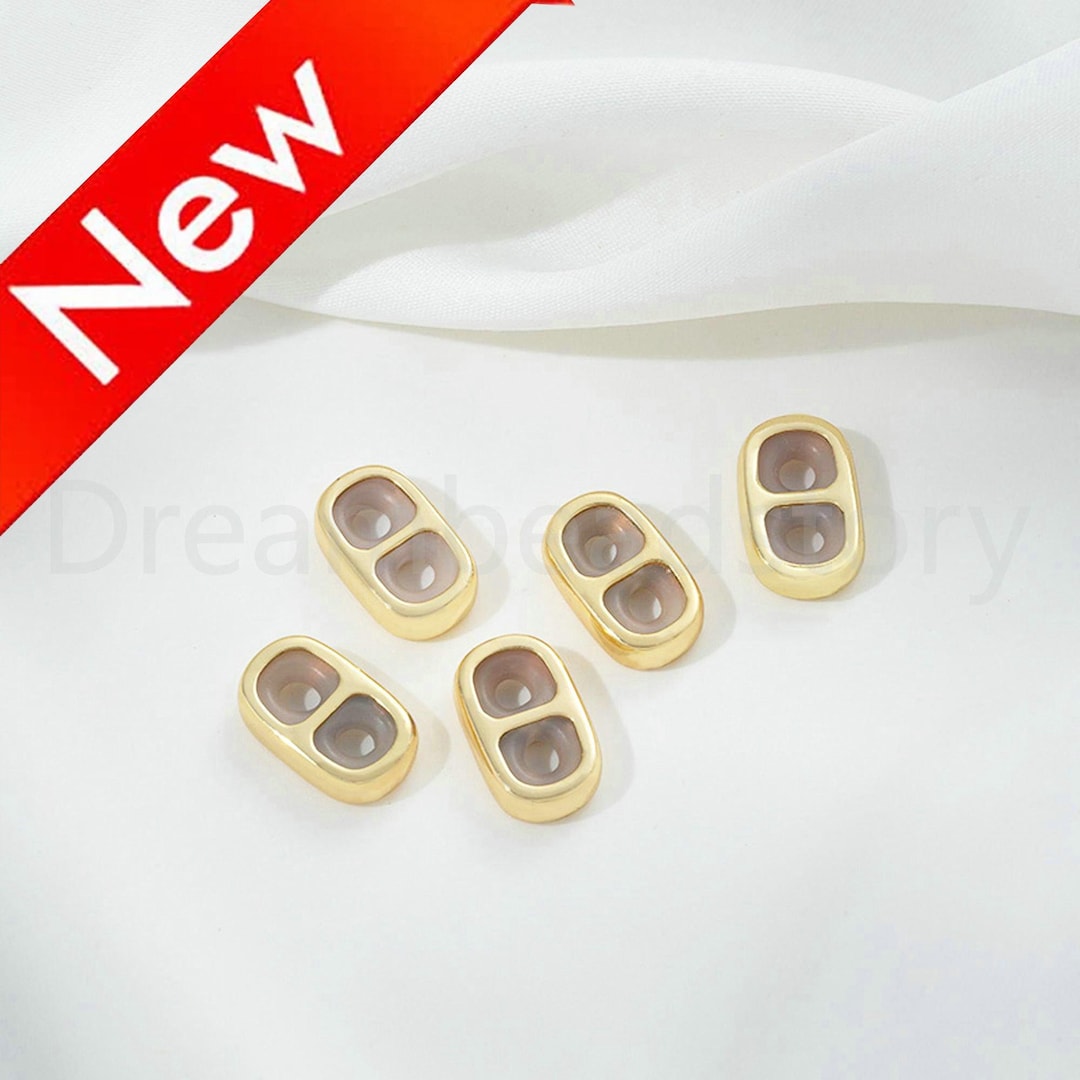 Silicone Stopper Beads for Jewelry Making, 2 Hole Slider Beads, 14K ...