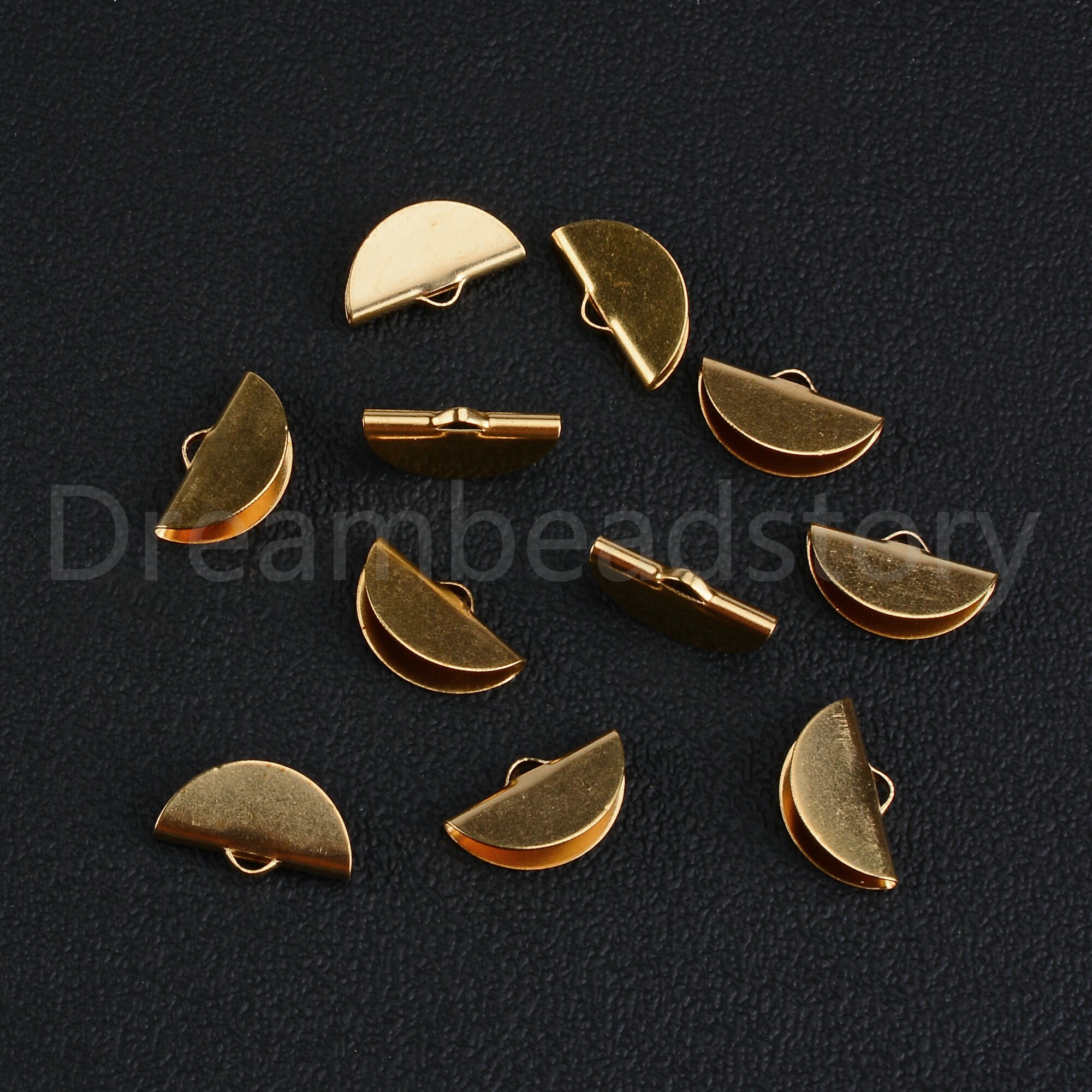 10-1000 Pcs Raw Brass Half Moon/ Half Circle/ Fan Shape/ Semi Circle ...