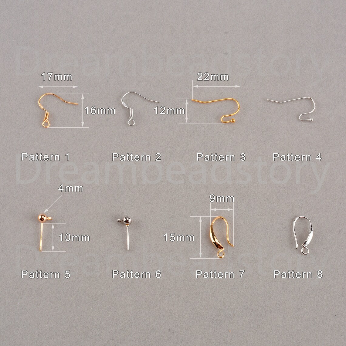 10-50 Pairs French Hook/ Ball Stud Post/ Leverback Hooks Finding for ...