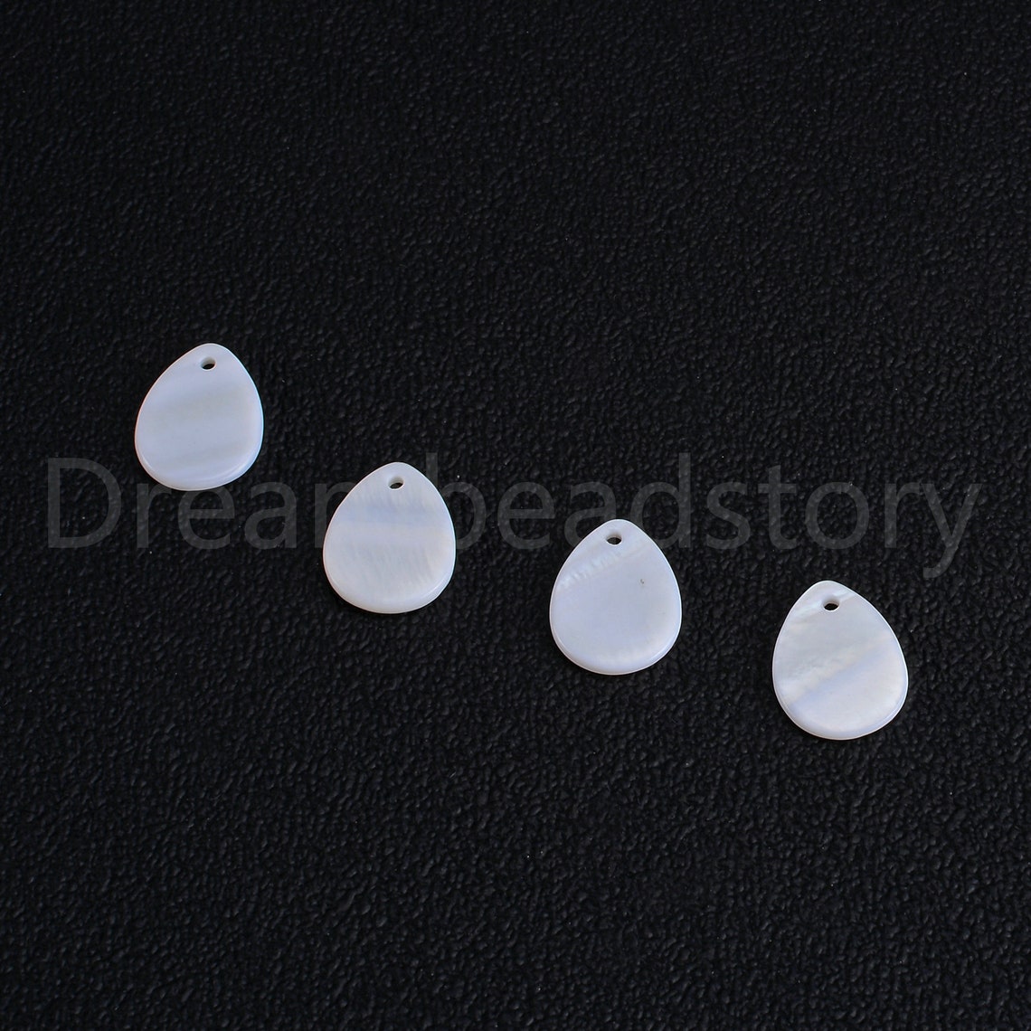 20-1000 Pcs Natural White Shell Flat Tear Drop Pendant Beads With Hole ...