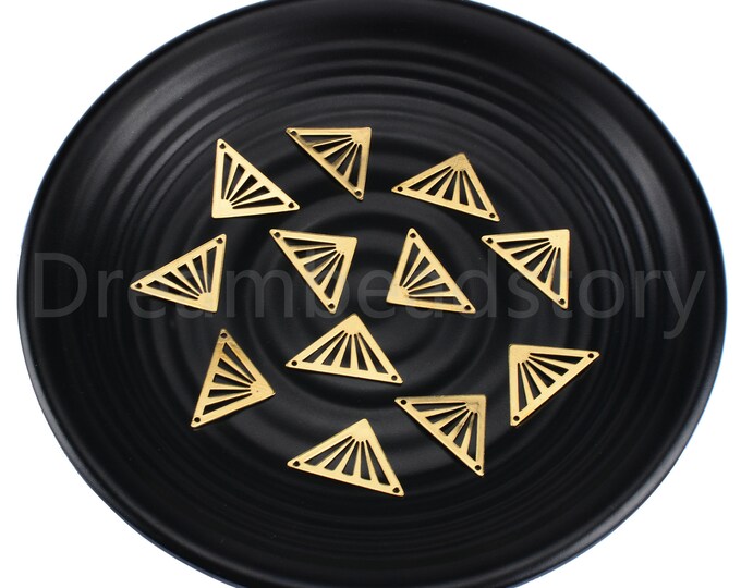 20-500 Pcs Brass Triangle Spike Charms/ Hollow Cut Out | Etsy