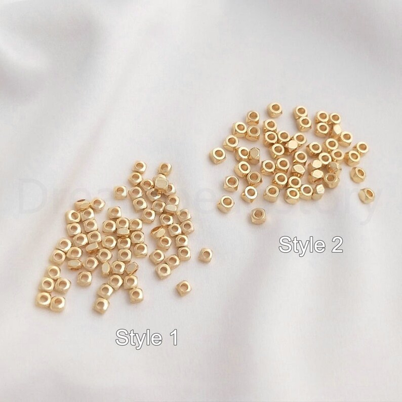 50-1000 Pcs Tiny Small Gold Spacer Beads, 14K Real Gold Plated Mini ...