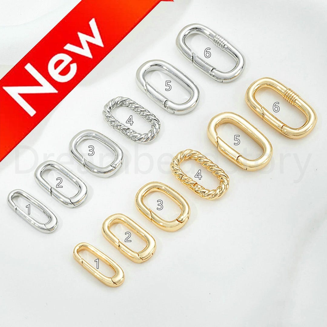 Strong Locking Clasp, Oval Carabiner Clasp for DIY Jewelry Making ...