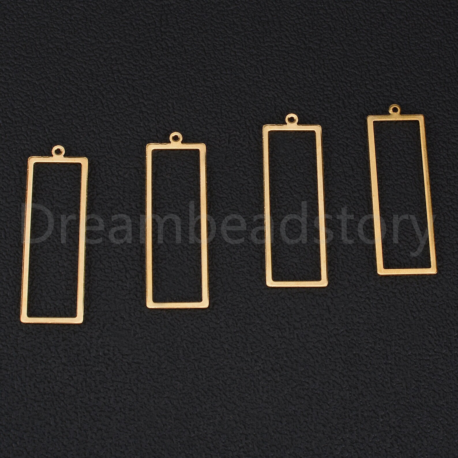 10-200 Pcs Brass Rectangle Charm Pendant Connector Finding for Jewelry ...