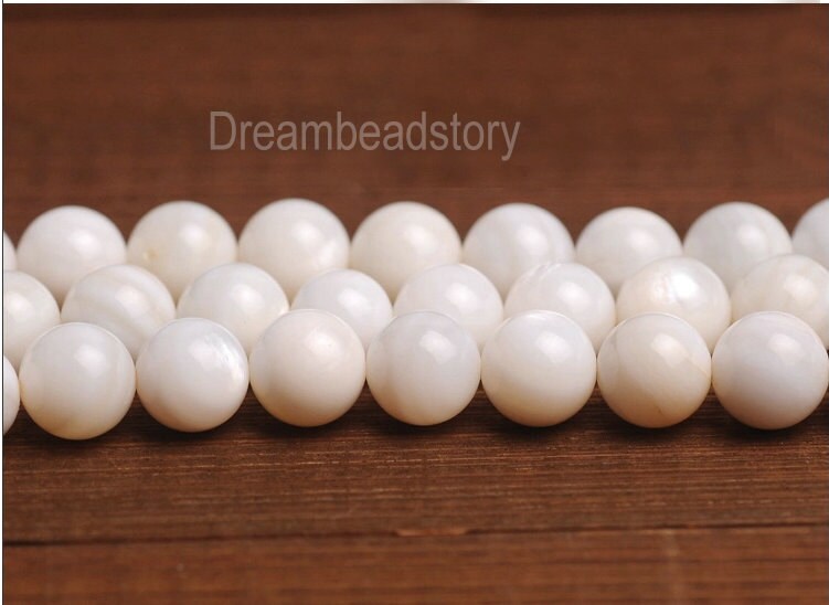 Natural White Shell Beads Smooth Round Shell Jewelry Beads - Etsy