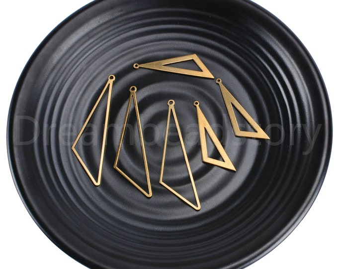 20-500 Pcs Brass Triangle Spike Charms/ Hollow Cut Out | Etsy