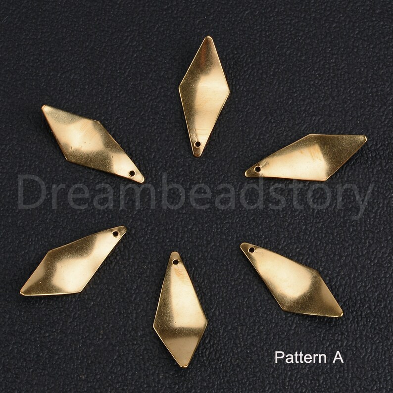 20-500 Pcs Raw Brass Waved Squiggle Rhombus/ Half Circle/ Circle ...