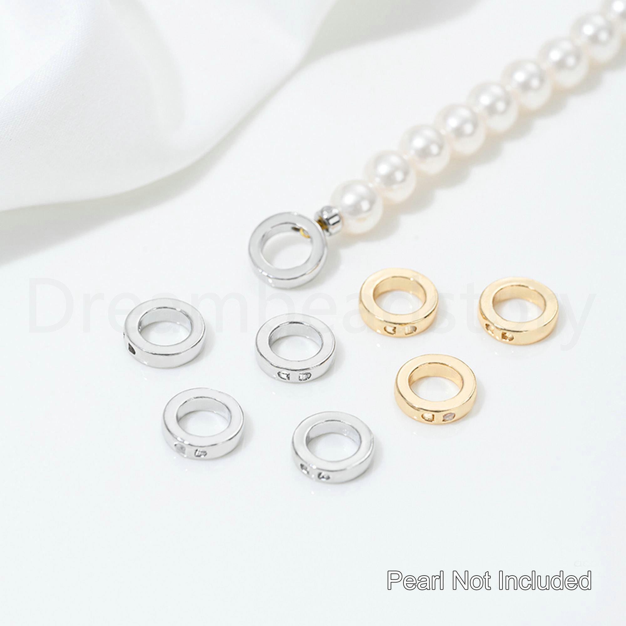 Large Size Circle Beads End Cap Connector, DIY End Cap Clasps, 14K Real ...