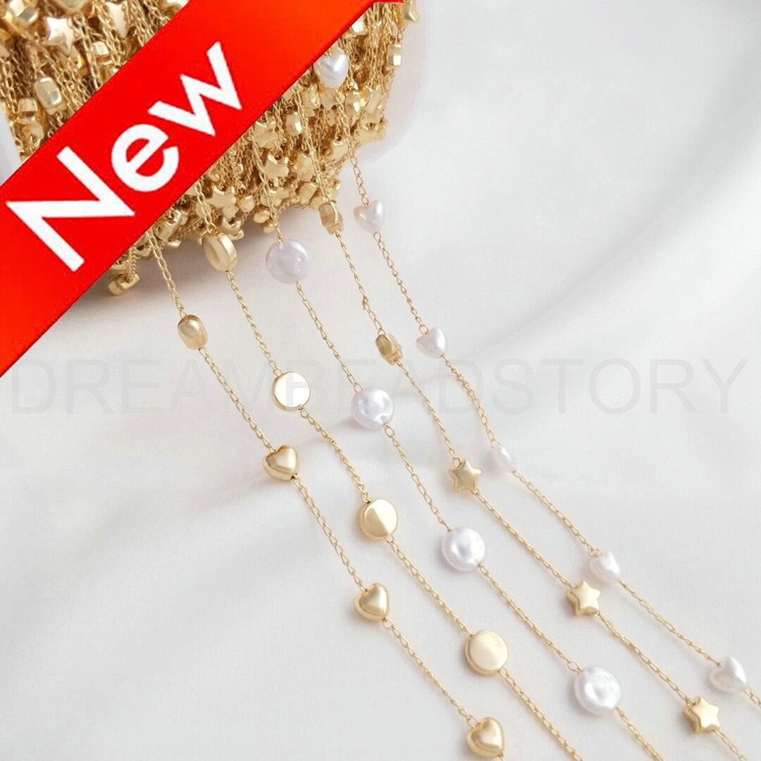 Chain Findings for Jewelry Making - 14K Gold Plated Over Brass Heart ...