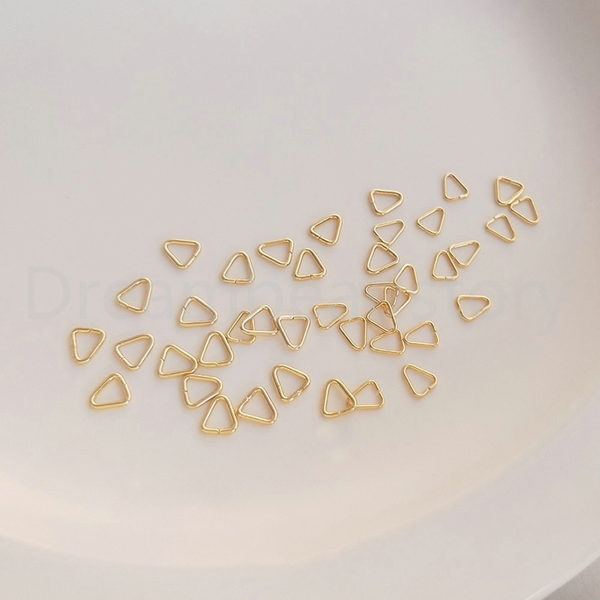50-1000 Pcs 14K Gold Plated Triangle Jump Ring for Earring - Etsy