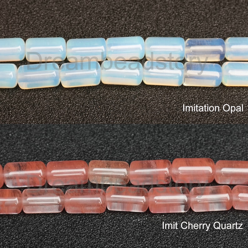 Gemstone Tube Beads Natural Agate/ Clear Crystal/ Howlite/ | Etsy