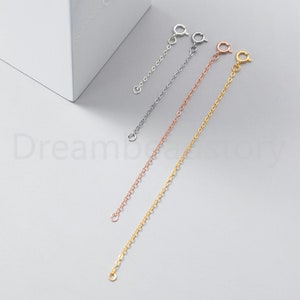 2-50 Pcs 925 Sterling Silver Extender Chain Gold/white Gold/rose Gold ...