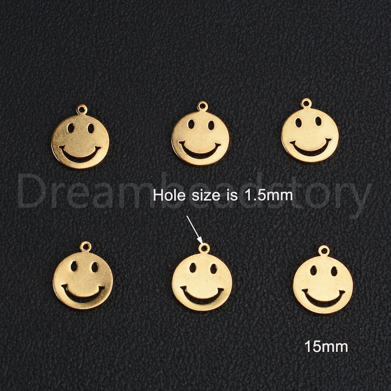 10-100 Pcs Raw Brass Smiley Face Charm Pendant/ Smile Charms/ - Etsy