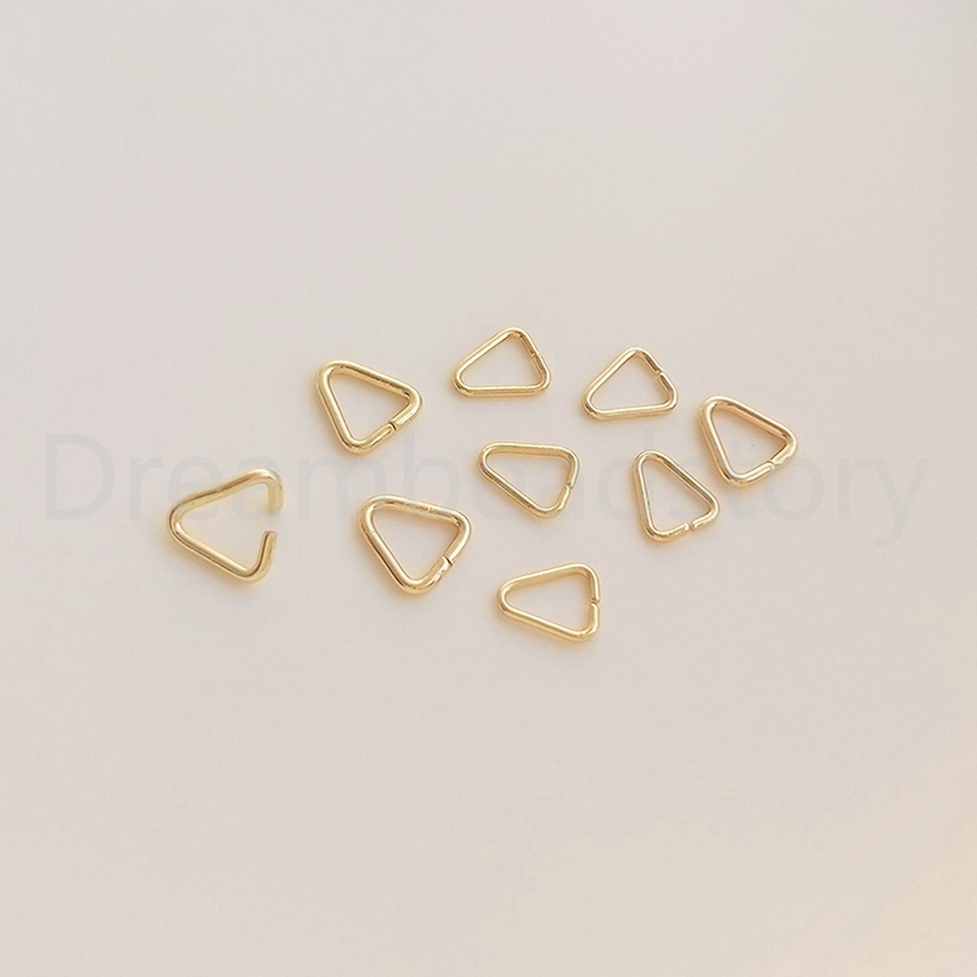 50-1000 Pcs 14K Gold Plated Triangle Jump Ring for Earring - Etsy