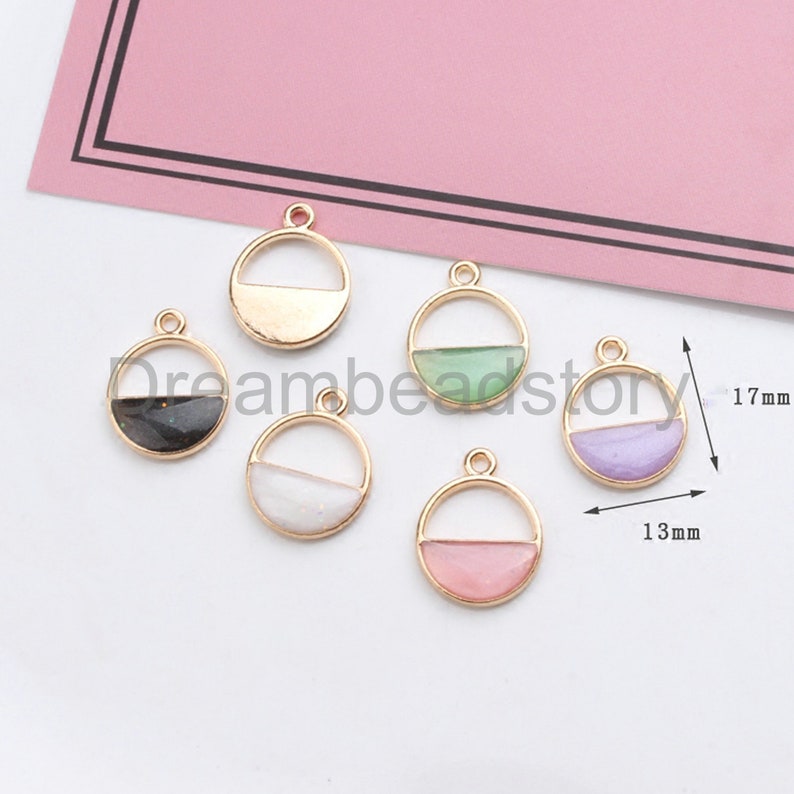 20-1000 Pcs Enamel Alloy Heart/ Round Pendant Beads for - Etsy