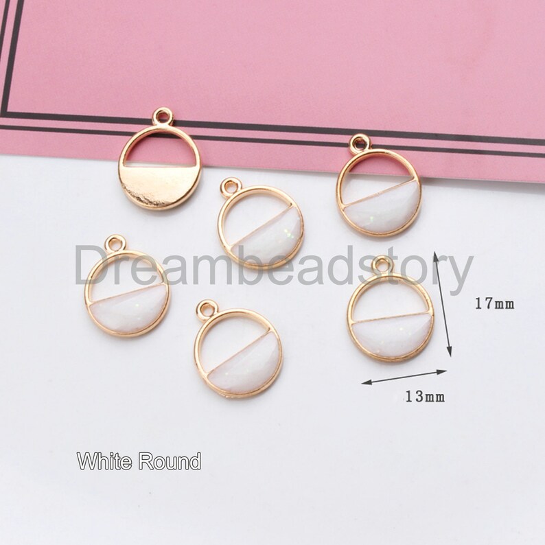 20-1000 Pcs Enamel Alloy Heart/ Round Pendant Beads for - Etsy