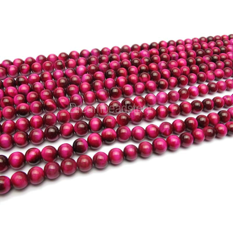 Rose Pink Tiger Eye Beads Round Rose Dark Pink Tigers Eye - Etsy