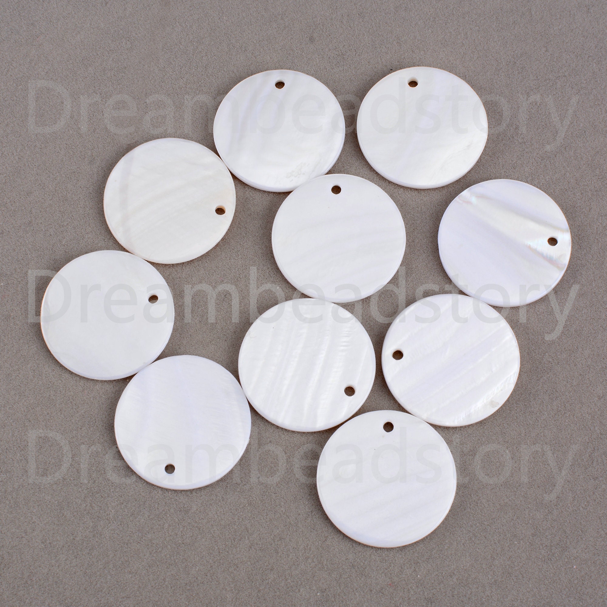 20-500 Pcs Natural White Shell Circle Disc Pendant Beads for | Etsy
