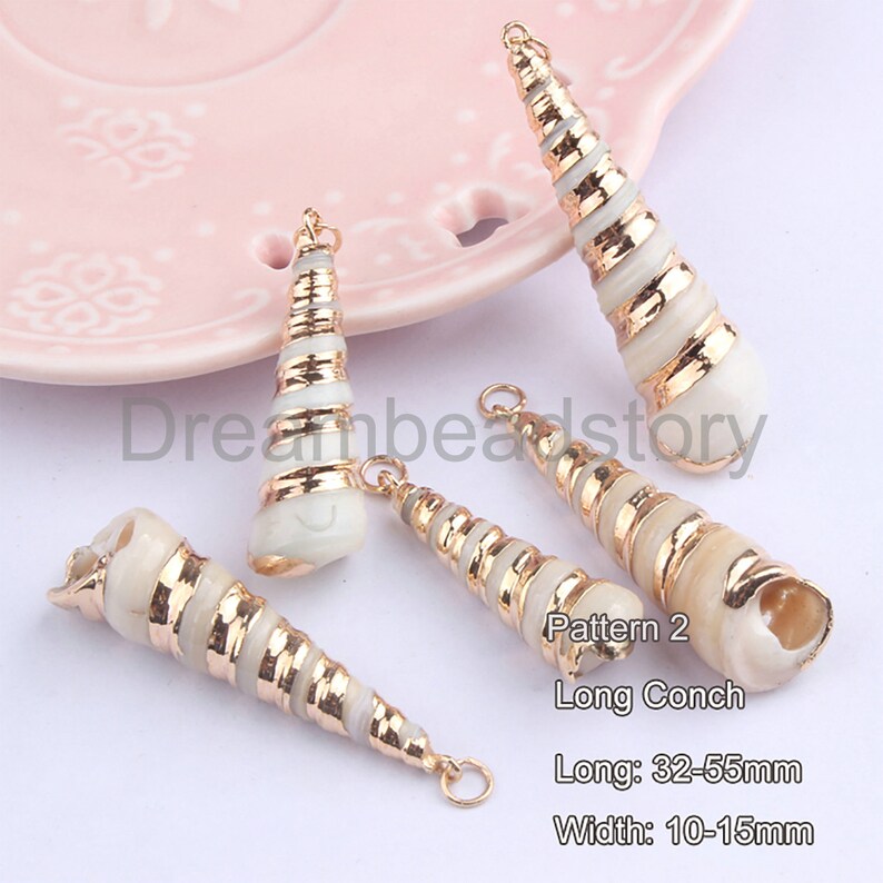 2-100 Pcs Natural Conch Shell/ Fan Shell Charm Pendant Beads - Etsy