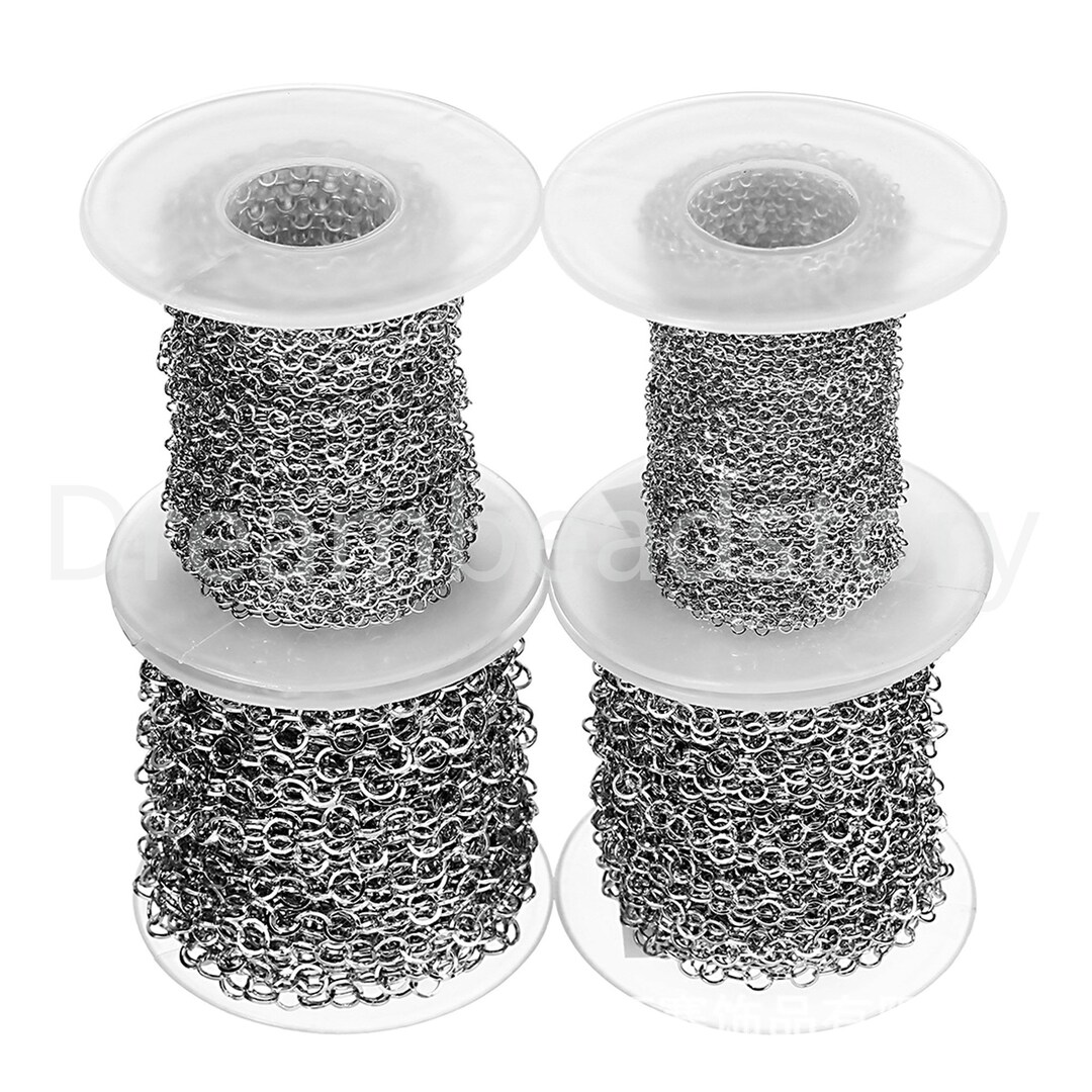 1-5 Rolls Stainless Steel Chain/ 2mm 3mm 4mm 5mm Rolo Link Chains ...